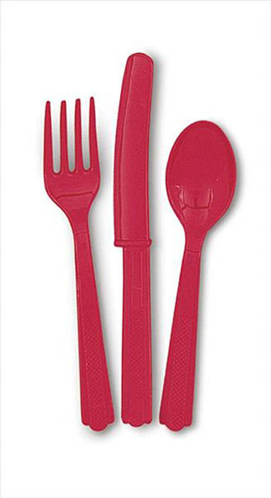 Cutlery Ruby Red 24pk - PartyWerks